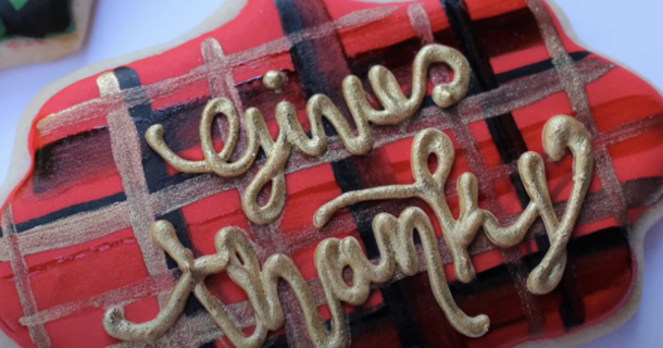 DIY Thanksgiving Plaid Cookies Tutorial
