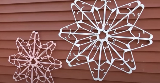 How To Build Plastic Hanger Snowflakes