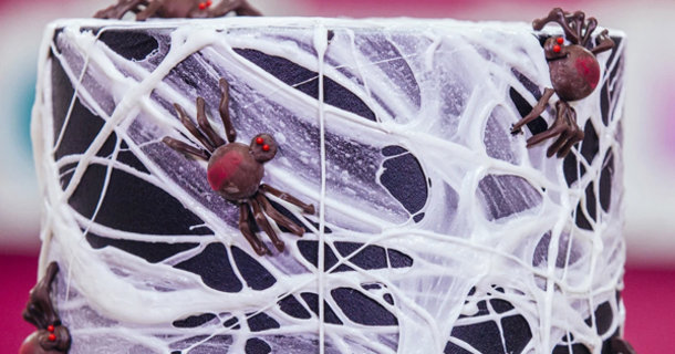 DIY Black Cobweb Cake Tutorial For Halloween