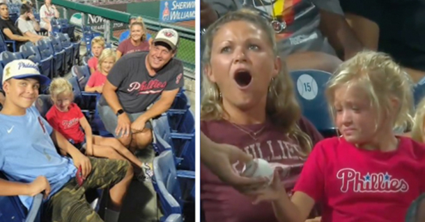 A 10-year-old Phillies fan gives foul ball to crying 7-year-old girl ...