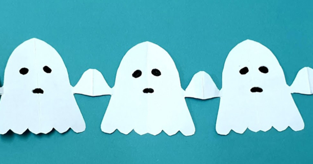 DIY Paper Chain Ghost For Kids