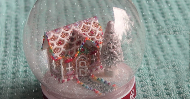 Mini Gingerbread House Snow Globe DIY (No Water Added)