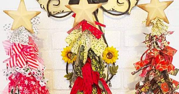 Easy DIY Rag Christmas Tree Decor Idea