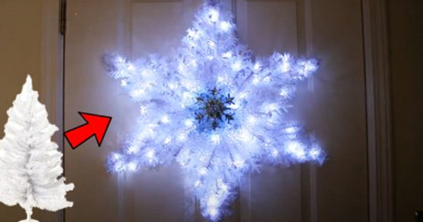 Lighted Up DIY Dollar Tree Snowflake Wreath