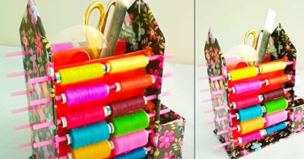 How To Make A Thread Organizer From Cardboard
