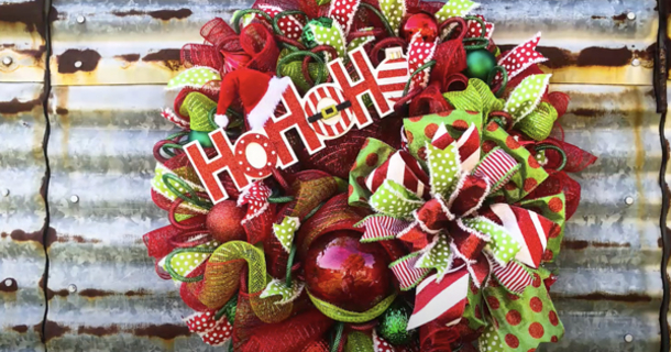 Double Poof Christmas Wreath DIY