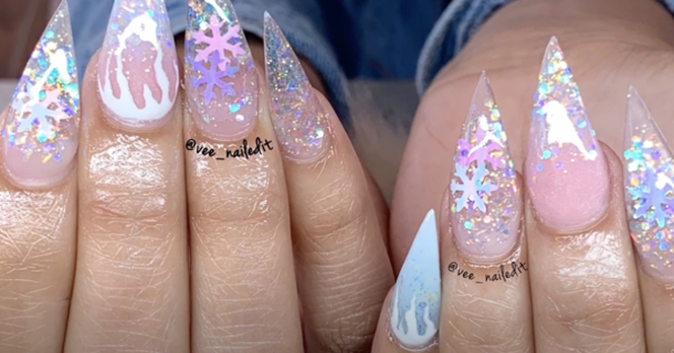 Beautiful DIY Winter Set Of Nails For You To Try Yourself, Incredible!