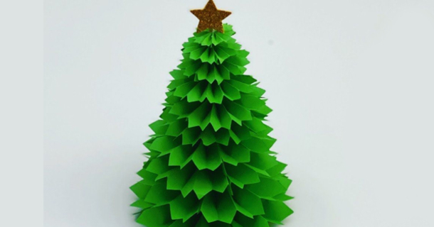 3D Paper Table Top Christmas Tree Tutorial