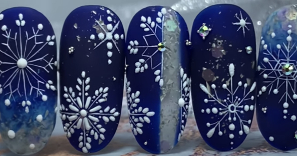 Winter Snowflakes DIY Nail Art