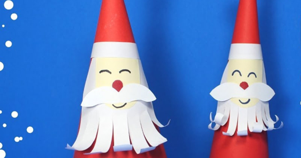 Easy Paper Santa Cones For Kids To Make!