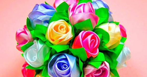 How To Make A Beautiful Rose Ribbon Bouquet