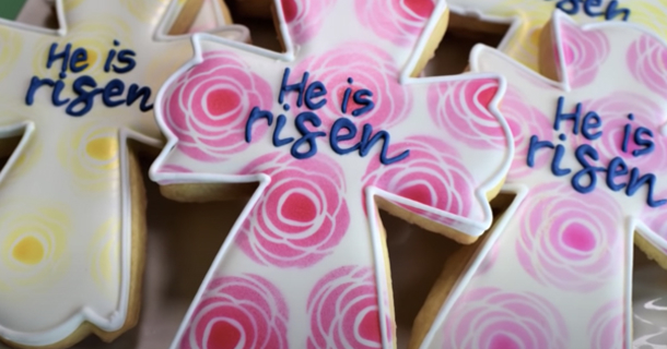 'He Is Risen' DIY Easter Cross Cookie Tutorial