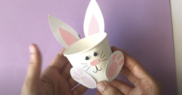 Super Adorable DIY Paper Cup Bunny For Easter