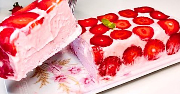 Strawberry Ice Cream Log Recipe Using 3 Ingredients