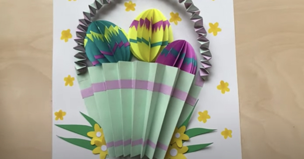 How To Make 3D Easter Paper Eggs With Basket