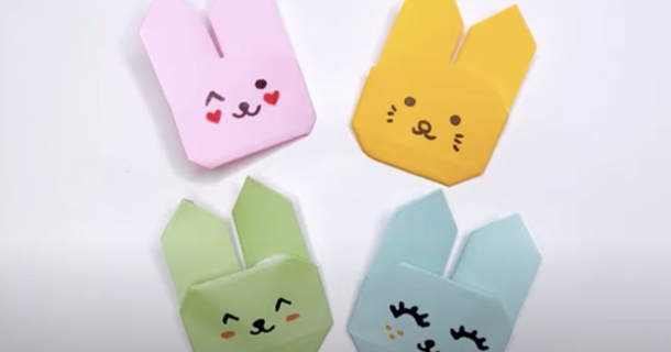 DIY Easter Bunny Paper Origami With Egg Message