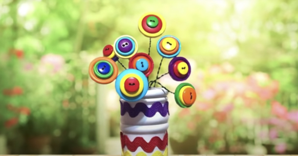 DIY Button Flower Bouquet For Spring / Summer