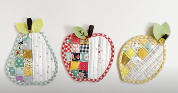 How To Sew Really Cute Apple And Pear Coasters