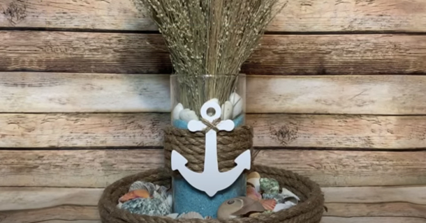 DIY Nautical Rope Bowl And Vase Decor Idea