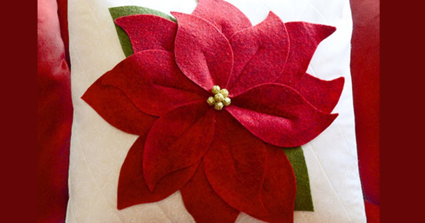 Stunning 3D Poinsettia Pillow DIY Tutorial