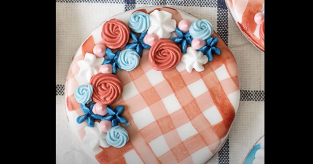 Floral Watercolor Gingham Cookies Recipes