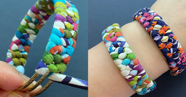 Fashionable Braided Bracelet From Fabric Scrap Tutorial