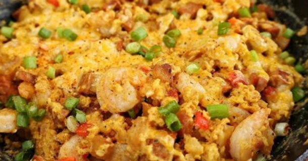 The Perfect Cheesy Creole Skillet For Breakfast