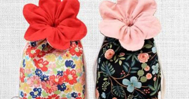 Floral Drawstring DIY Pouch Bag