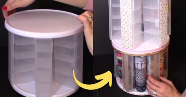 Cheap Dollar Tree DIY Rotating Storage Tutorial