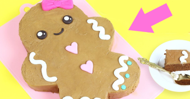 How To Make An Adorable Gingerbread Girl Cake! It's So Cute!