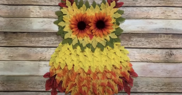 Autumn DIY Leaves Owl Wall Hanging Tutorial