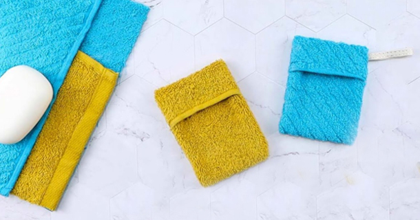 DIY Sewing Soap Pouch Method Using Old Wash Cloth