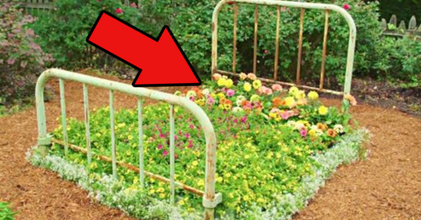 How To Repurpose A Bed Frame Into A Beautiful Flower Bed