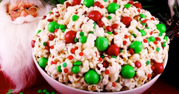 Fun Holiday Santa Crunch Popcorn Recipe
