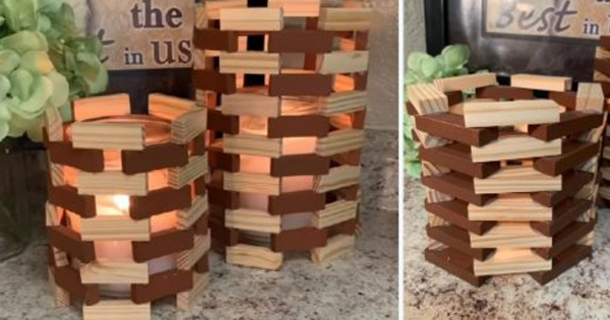Creative Dollar Tree DIY Wooden Blocks Lantern Tutorial
