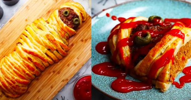 Spooky DIY Halloween Mummy Meatloaf Recipe