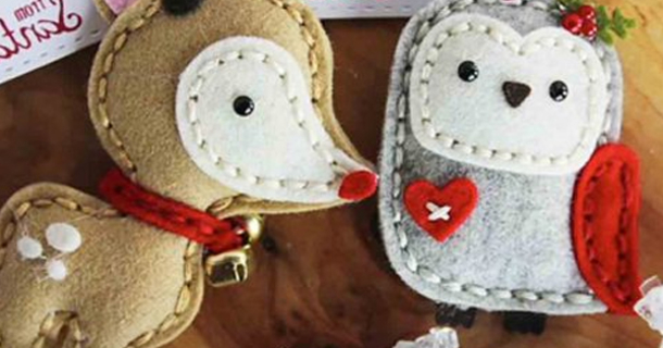 She Crafted Some Very Cute Felt Ornaments And Uses Them Along With Her ...