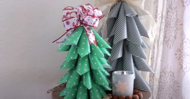 How To Build A Christmas Tree Using Wrapping Paper And Cardboard Tubes
