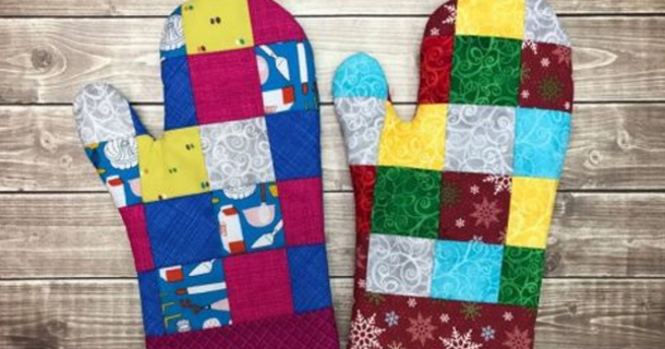 How To Sew Patchwork Oven Mittens