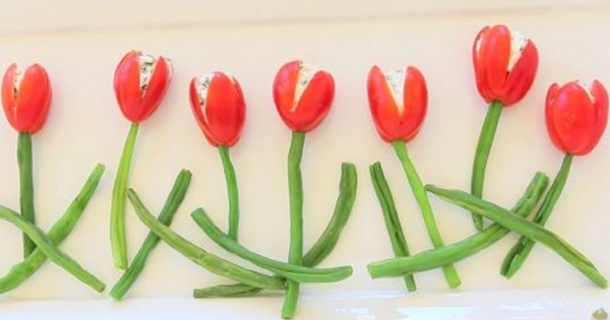 Easy To Make Edible Cherry Tomato Tulips