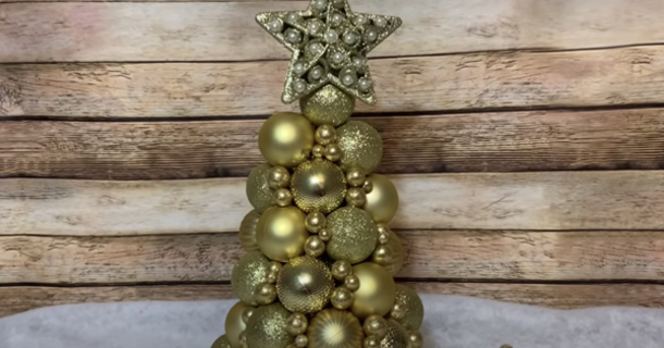 Gold Ornament DIY Christmas Tree For The Holidays