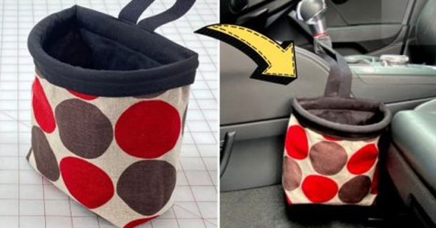 Quick-To-Sew Mini Car Trash Bag Tutorial