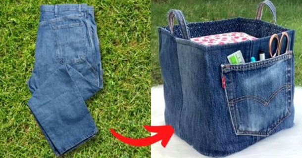 How To Make Large Denim Box For Storage
