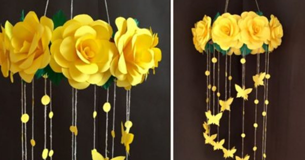DIY Spring Paper Rose Decor Idea