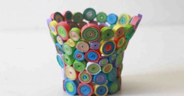 Colorful DIY Vase Using Paper Rolls Tutorial