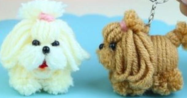 How To Make A Super Cute DIY Keychain Yarn Dog
