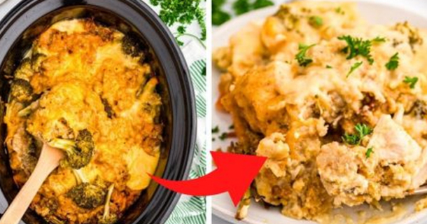 DIY Slow Cooker Chicken Broccoli Stuffing Casserole