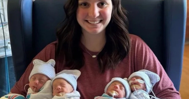 A True Miracle: Couple welcomes beautiful rare quadruplets – two sets ...