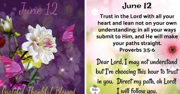 June 12 Blessings, Quotes And Images For The Day