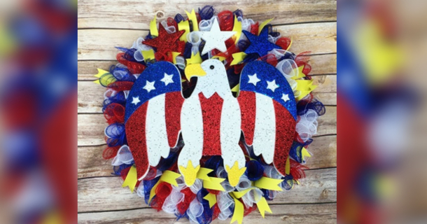 How To Make A 4th of July Eagle Deco Mesh Wreath